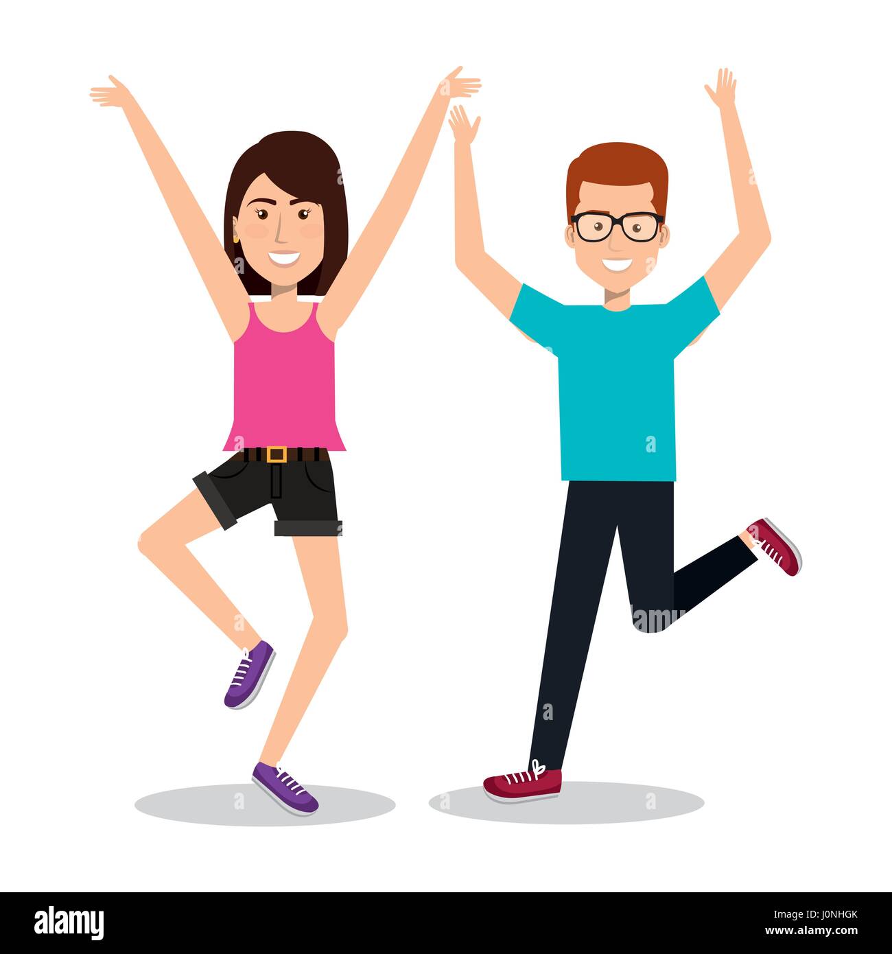 Vector people celebrating american Cut Out Stock Images & Pictures - Alamy