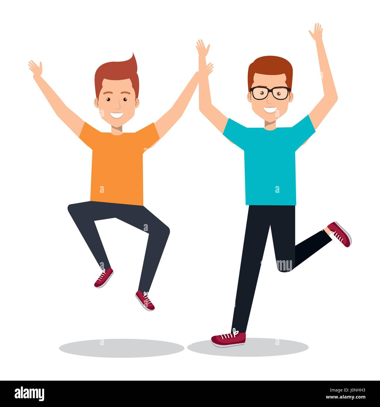 people celebrating with a leap Stock Vector Image & Art - Alamy