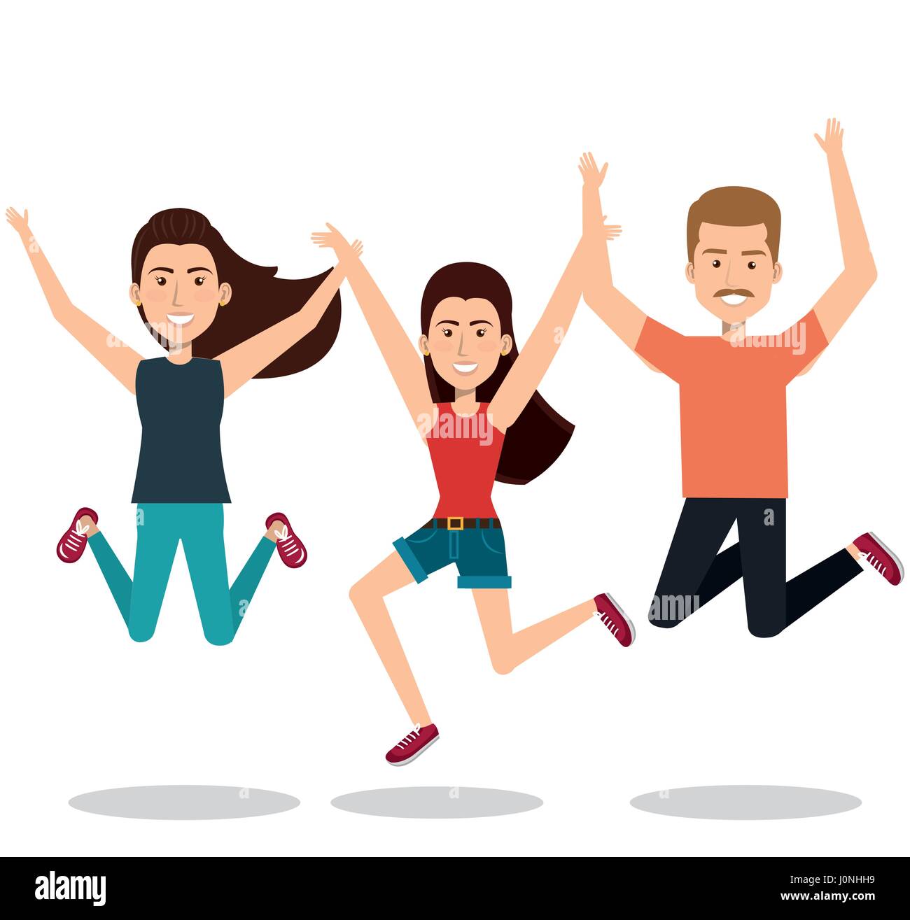 People leaping Stock Vector Images - Alamy