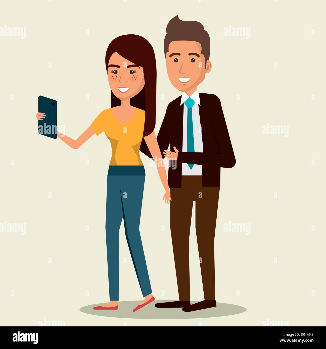 Woman using personal smart Stock Vector Images - Alamy