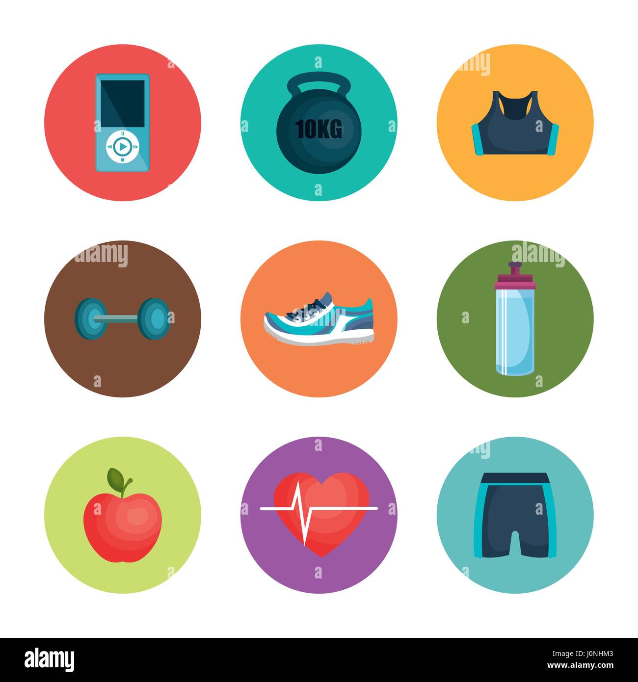 healthy lifestyle flat icons Stock Vector Image & Art - Alamy