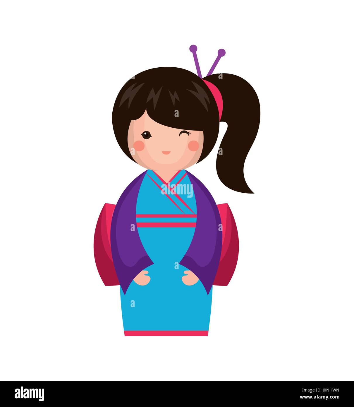 japanese girl doll icon Stock Vector Image & Art - Alamy