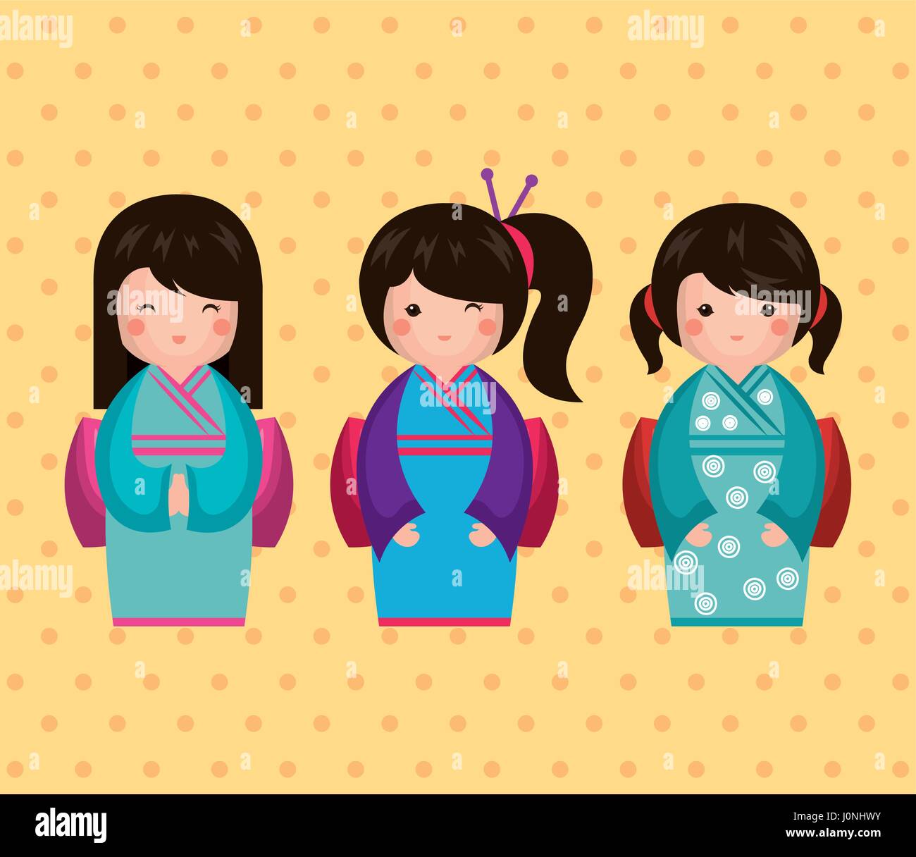 japanese girl doll icon Stock Vector Image & Art - Alamy