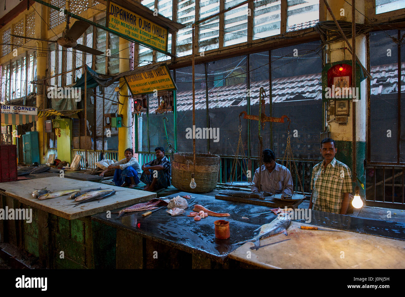 The fish and poultry sections of Hogg Market in Calcutta Stock Photo ...