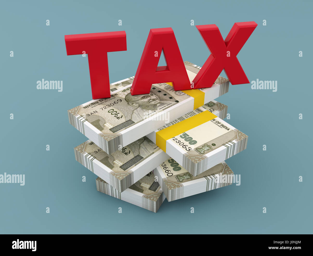 Tax Concept with New Indian Currency - 3D Rendered Image Stock Photo ...