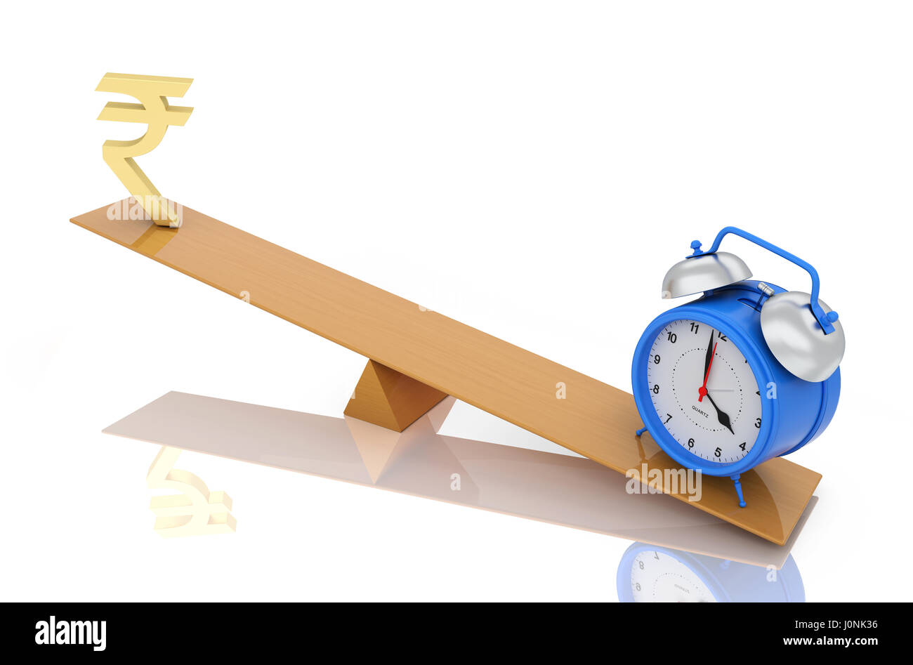 Alarm clock with Indian Rupee Symbol - 3D Rendering Image Stock Photo ...