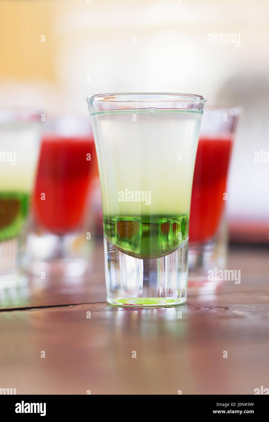 Raw of shot drinks on party Stock Photo - Alamy