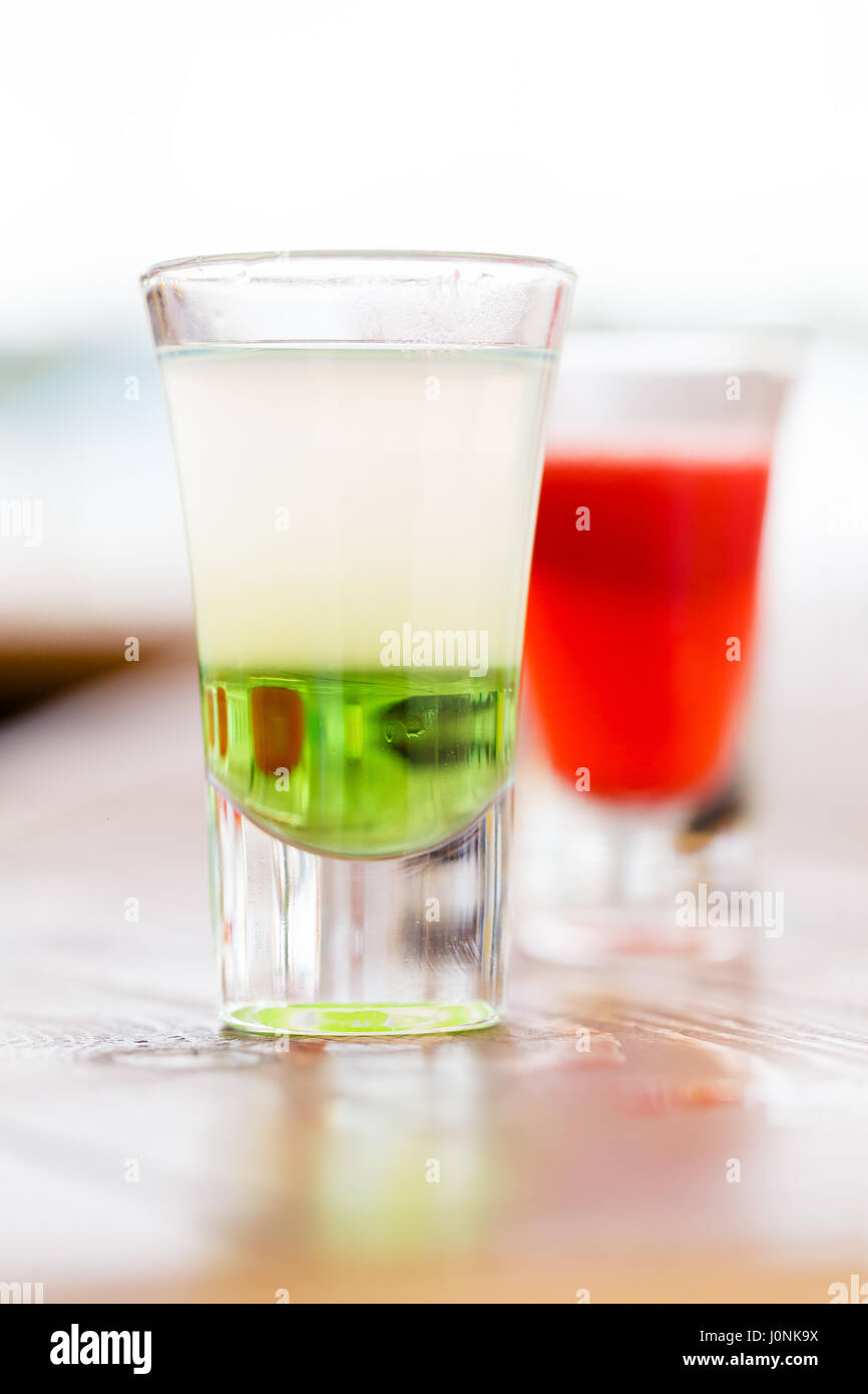 Raw of shot drinks on party Stock Photo - Alamy