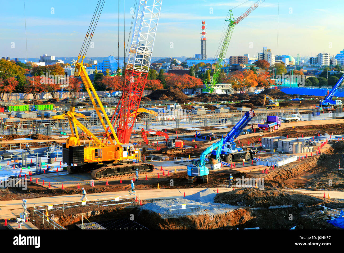 Construction Site in Tachikawa city Western Tokyo Japan Stock Photo - Alamy