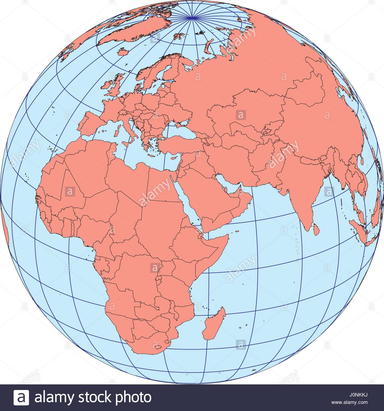 Europe Centered World Map Stock Photos & Europe Centered World Map ...