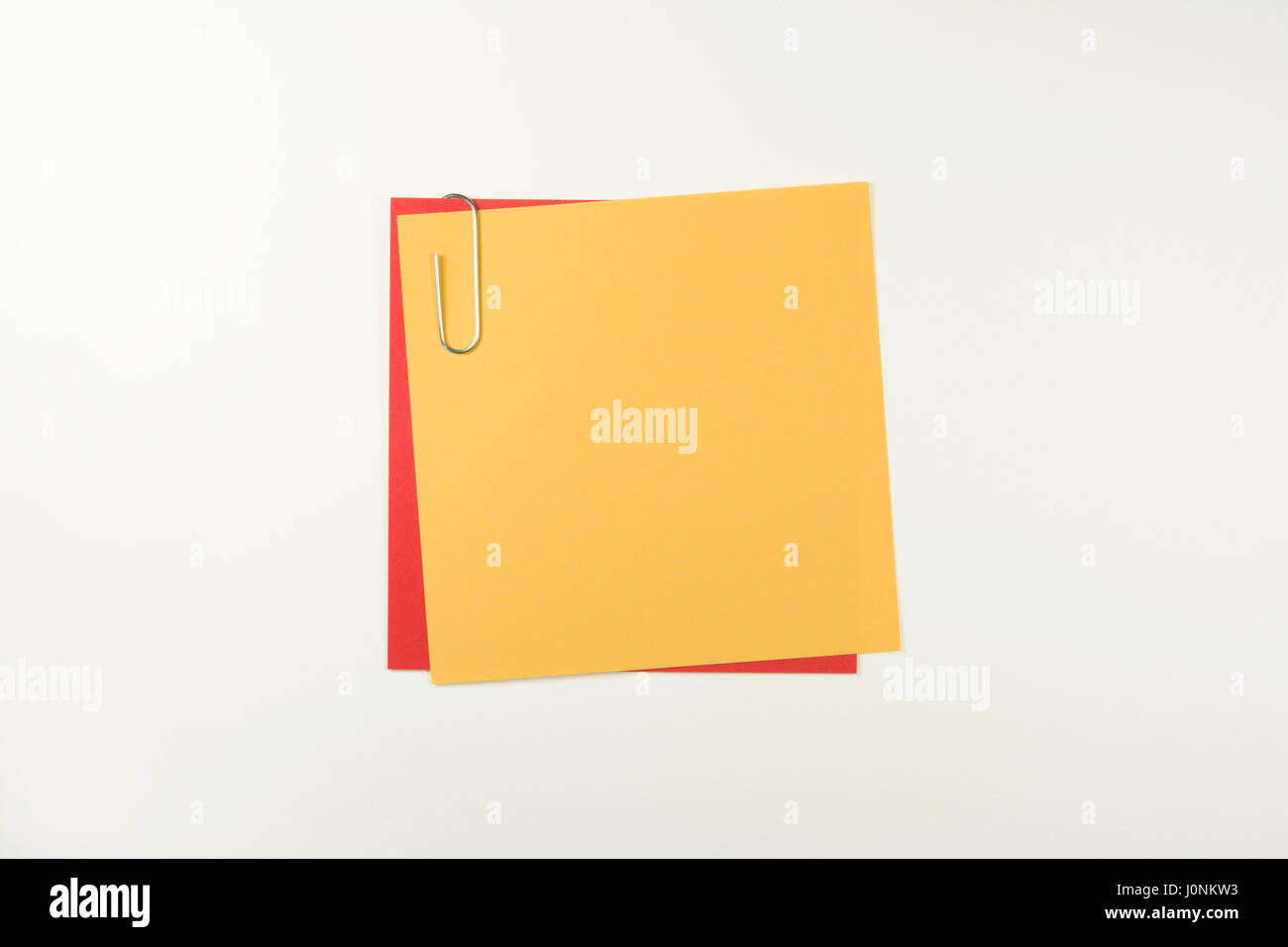 Orange And Red Paper Notes With Paper Clip (with clipping path Stock ...