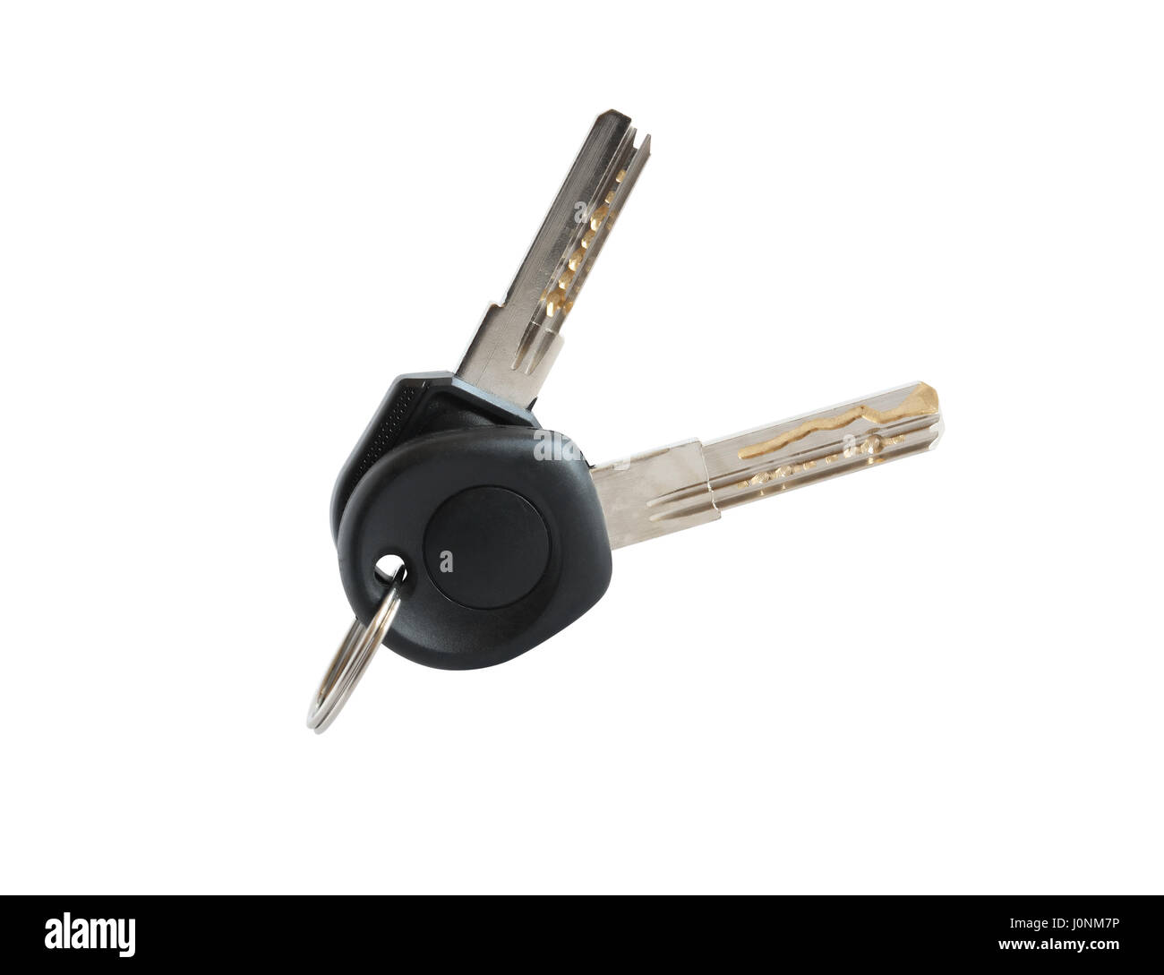 Pair of modern house keys on white background. Clipping path is ...