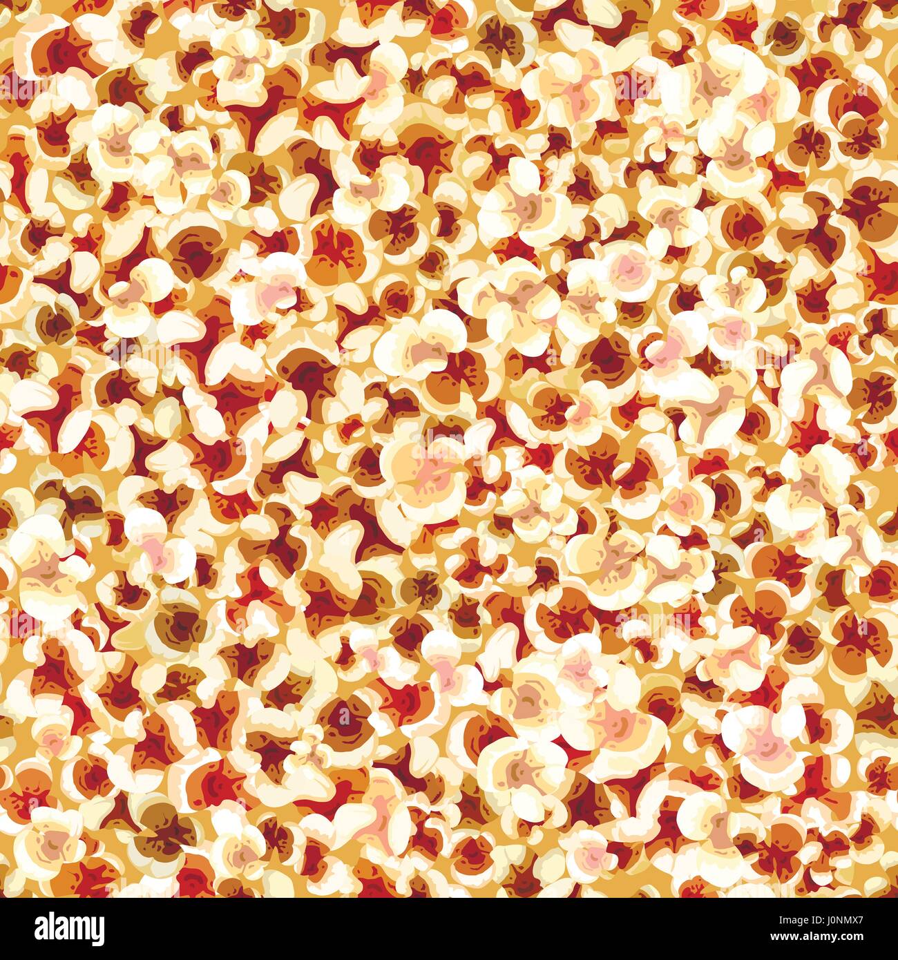 Bright realistic yellow tasty popcorn seamless pattern Stock Vector ...