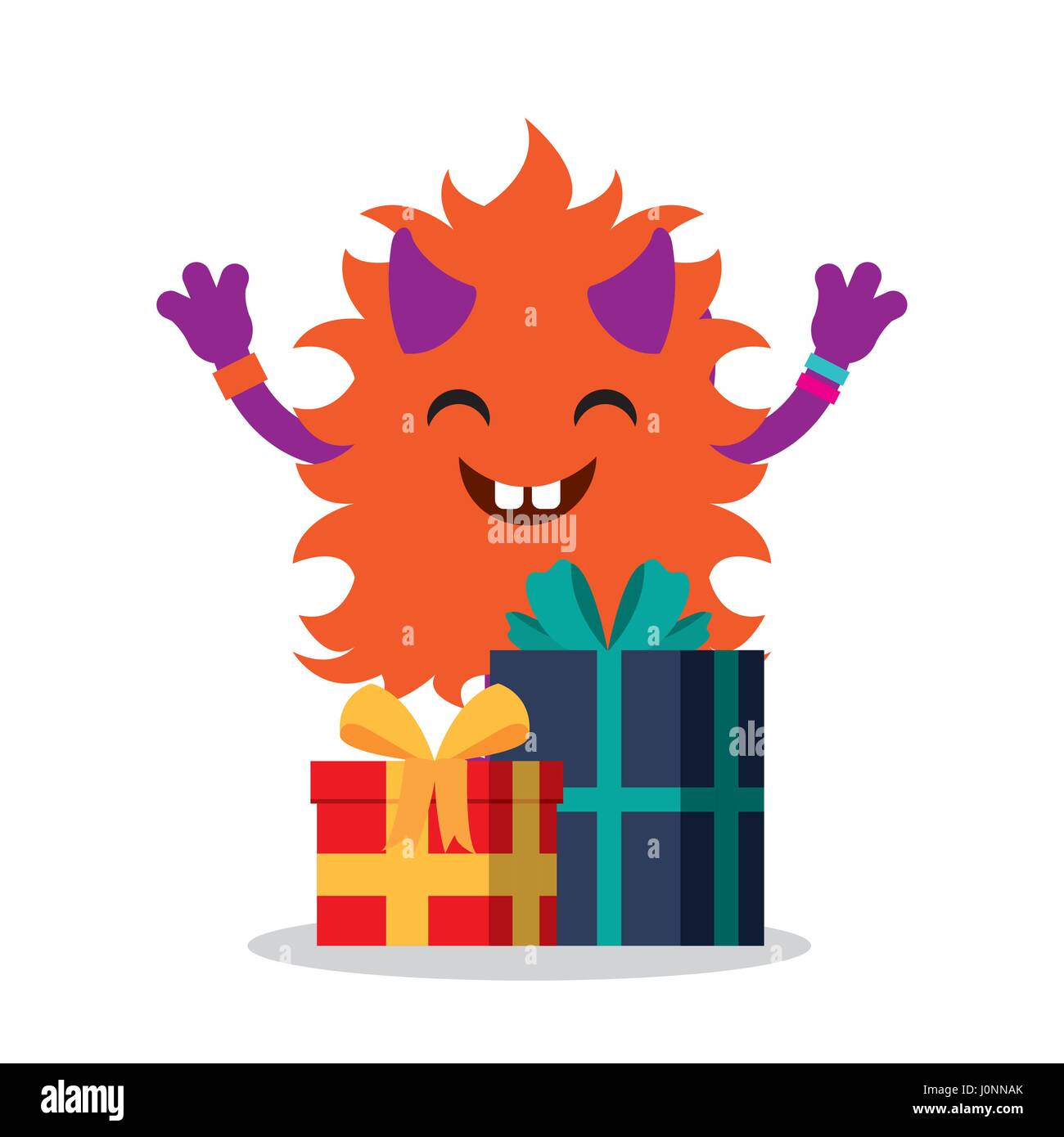 happy birthday card with monster Stock Vector Image & Art - Alamy