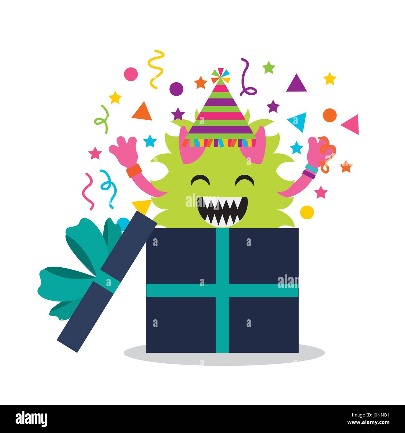 happy birthday card with monster Stock Vector Image & Art - Alamy