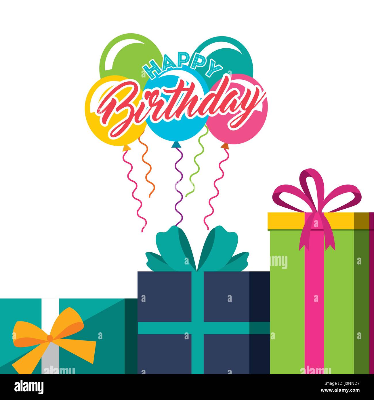 happy birthday card with gifts Stock Vector Image & Art - Alamy