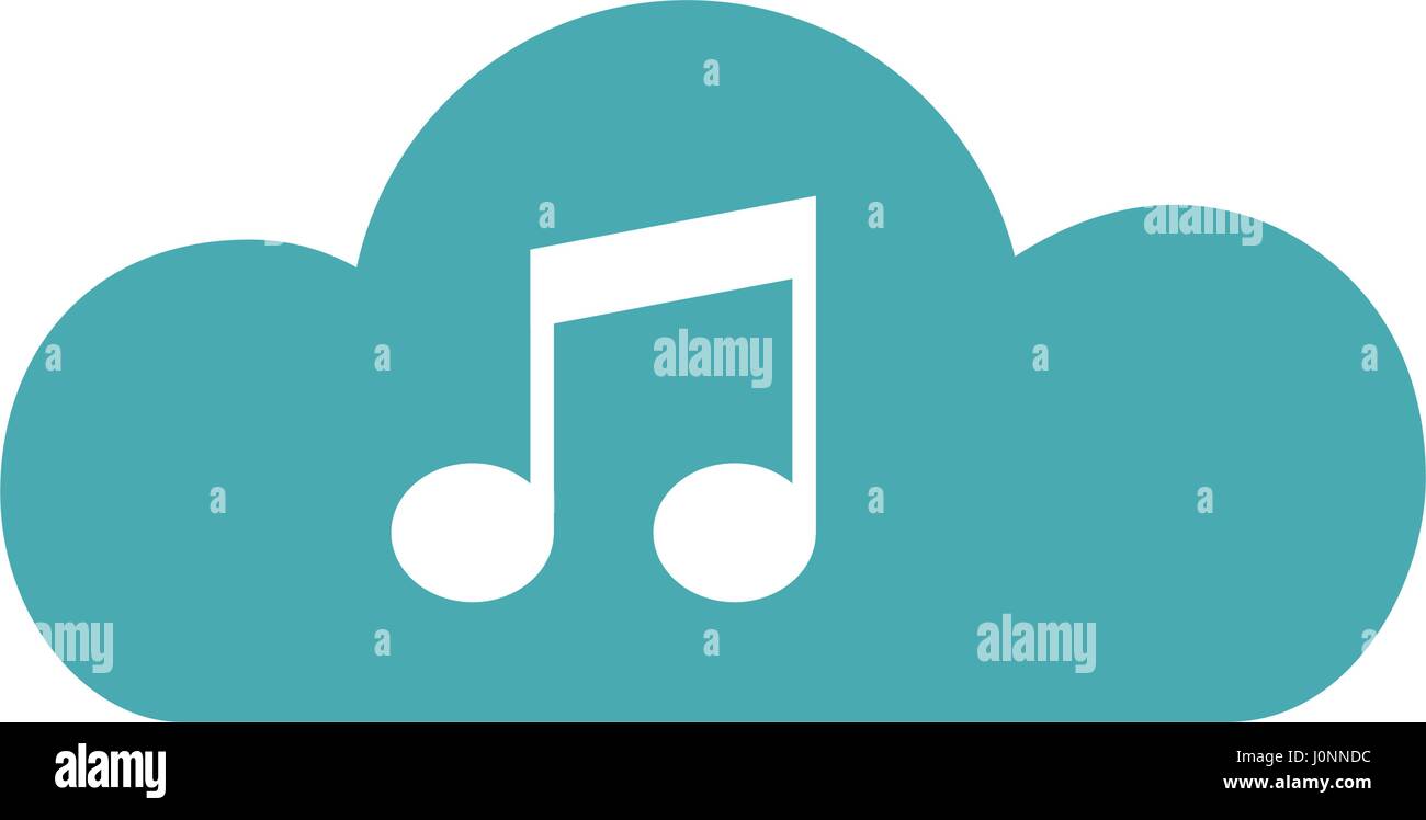 cloud with music note isolated icon Stock Vector Image & Art - Alamy