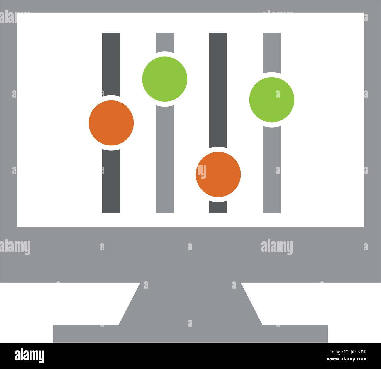 computer with audio control panel icon Stock Vector Image & Art - Alamy