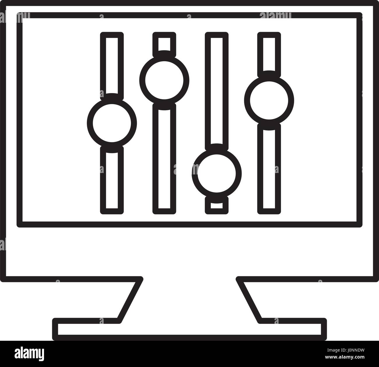 computer with audio control panel icon Stock Vector Image & Art - Alamy