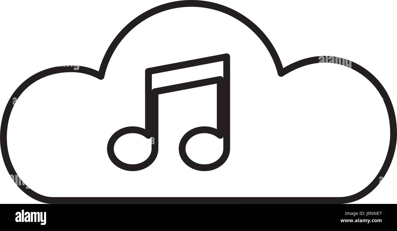 cloud with music note isolated icon Stock Vector Image & Art - Alamy