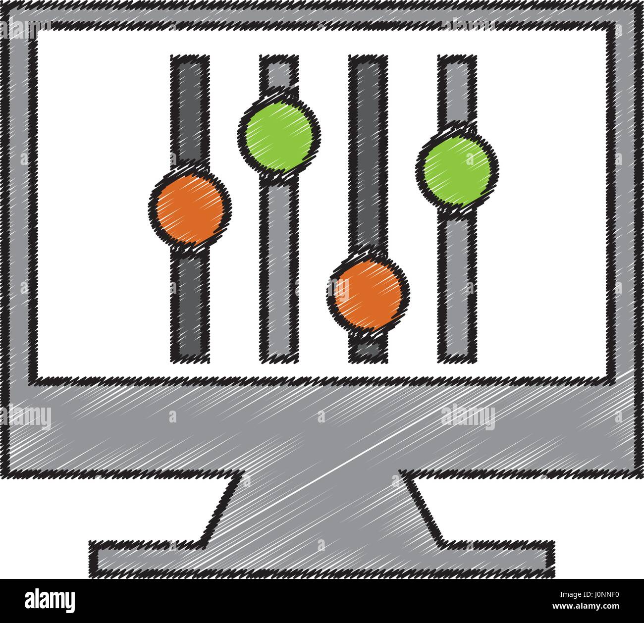 computer with audio control panel icon Stock Vector Image & Art - Alamy