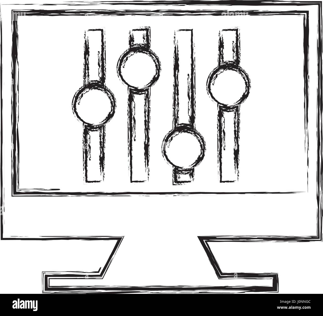 computer with audio control panel icon Stock Vector Image & Art - Alamy