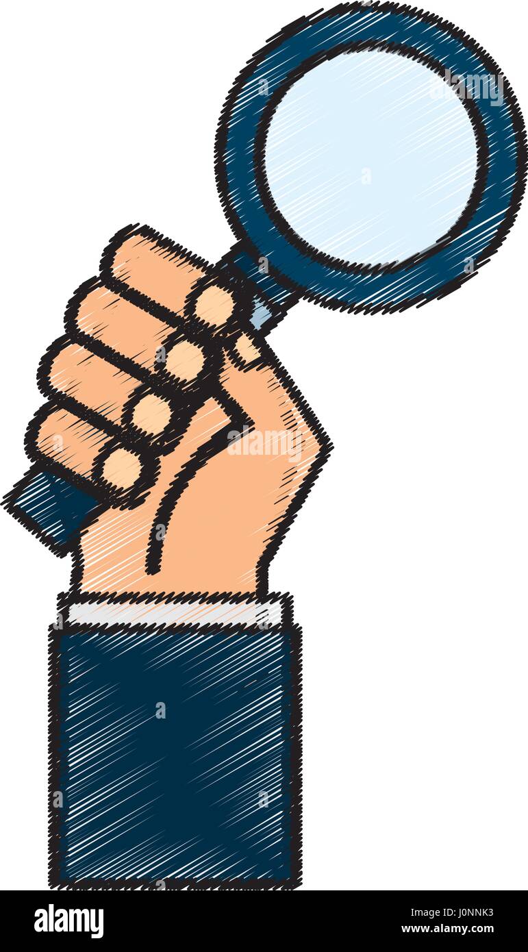 hand human with search magnifying glass icon Stock Vector Image & Art ...