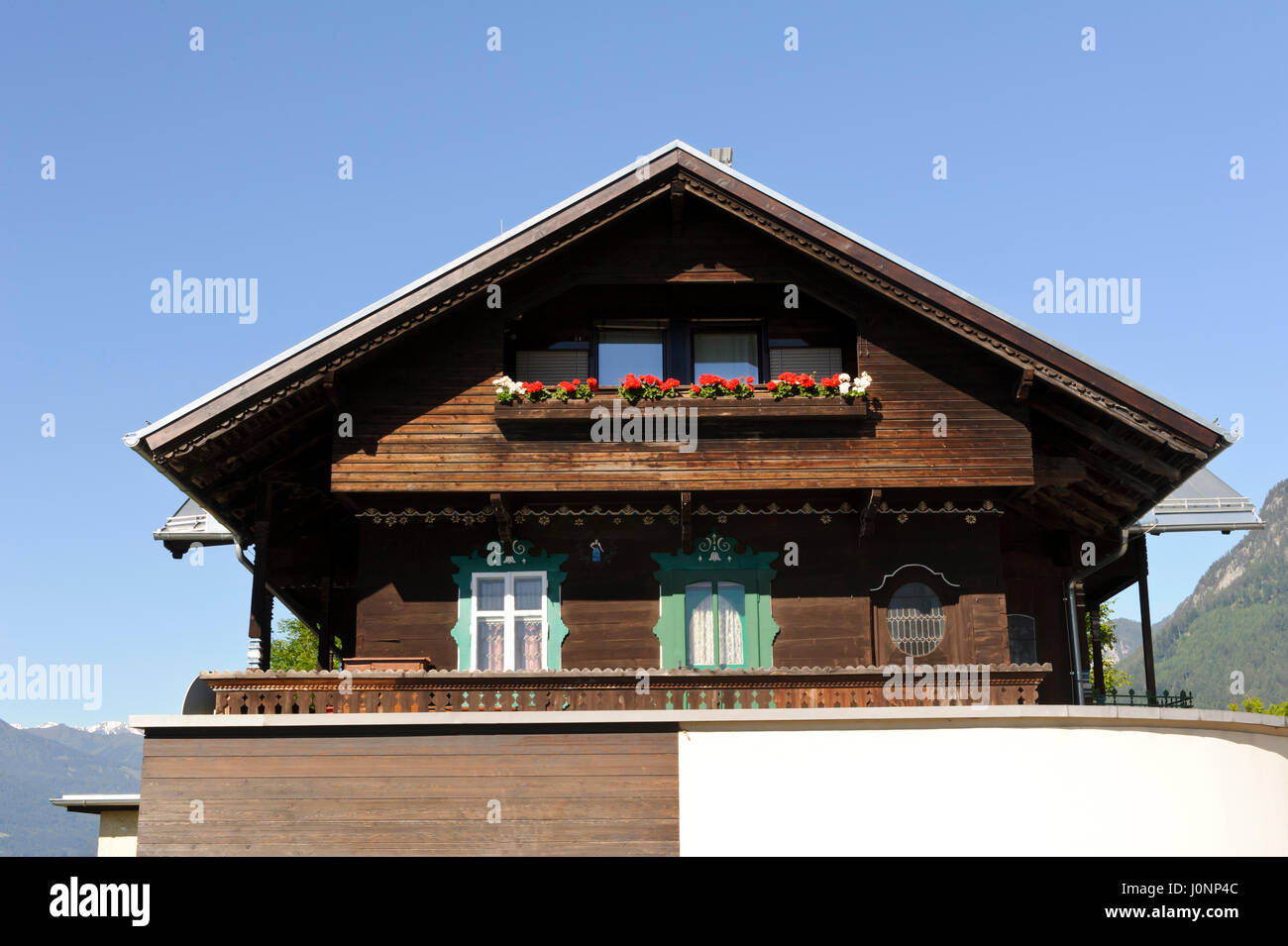 Traditional wooden alpine house hi-res stock photography and images - Alamy