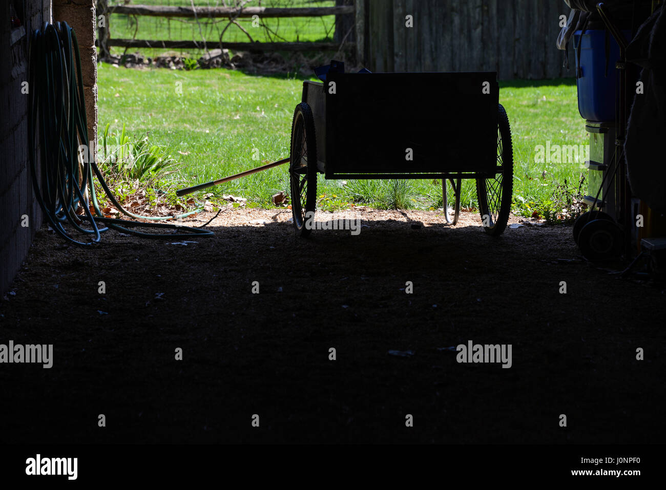 Cart in Barn Stock Photo - Alamy