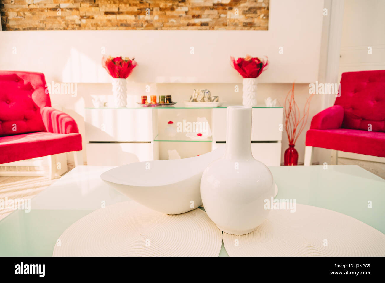 Elements of interior design. Vase on the table Stock Photo - Alamy