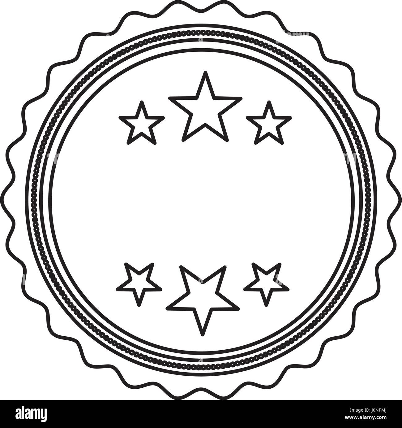 circle seal stamp with stars Stock Vector Image & Art - Alamy