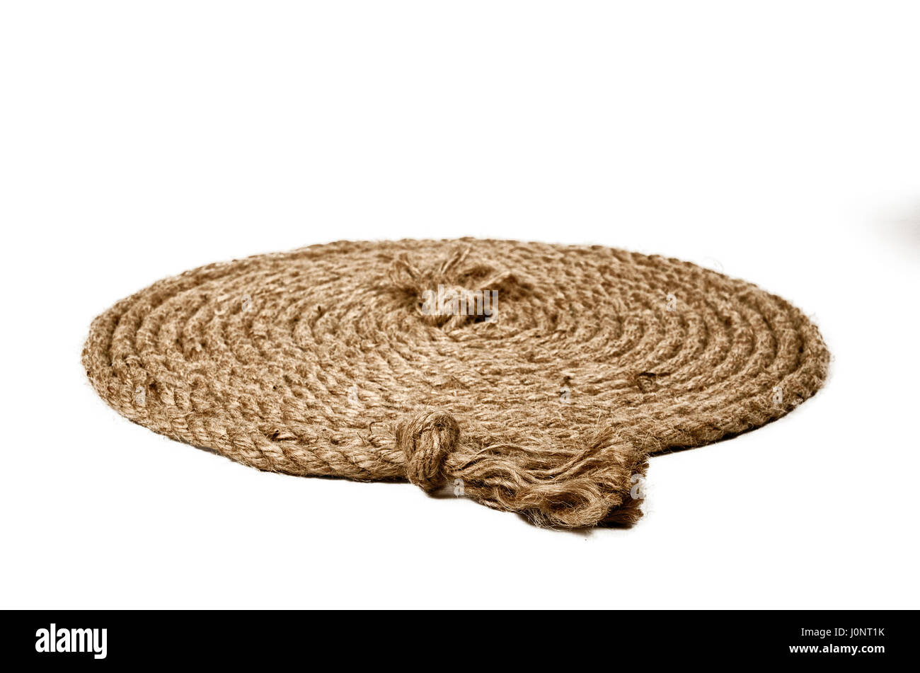 Hemp rope tied knot Cut Out Stock Images & Pictures - Alamy