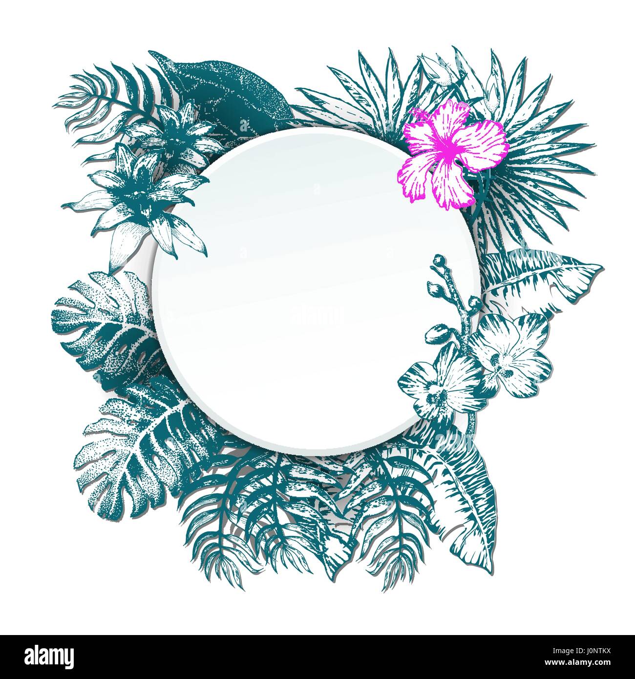 Fabric hawaiian palm tree print Cut Out Stock Images & Pictures - Alamy