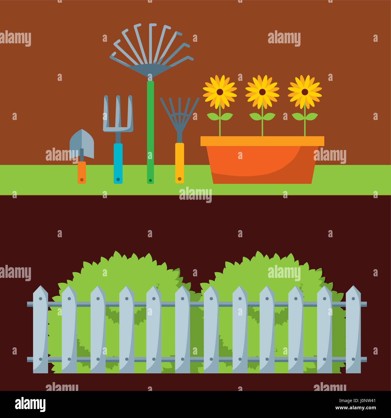 beautiful garden flat icons Stock Vector Image & Art - Alamy