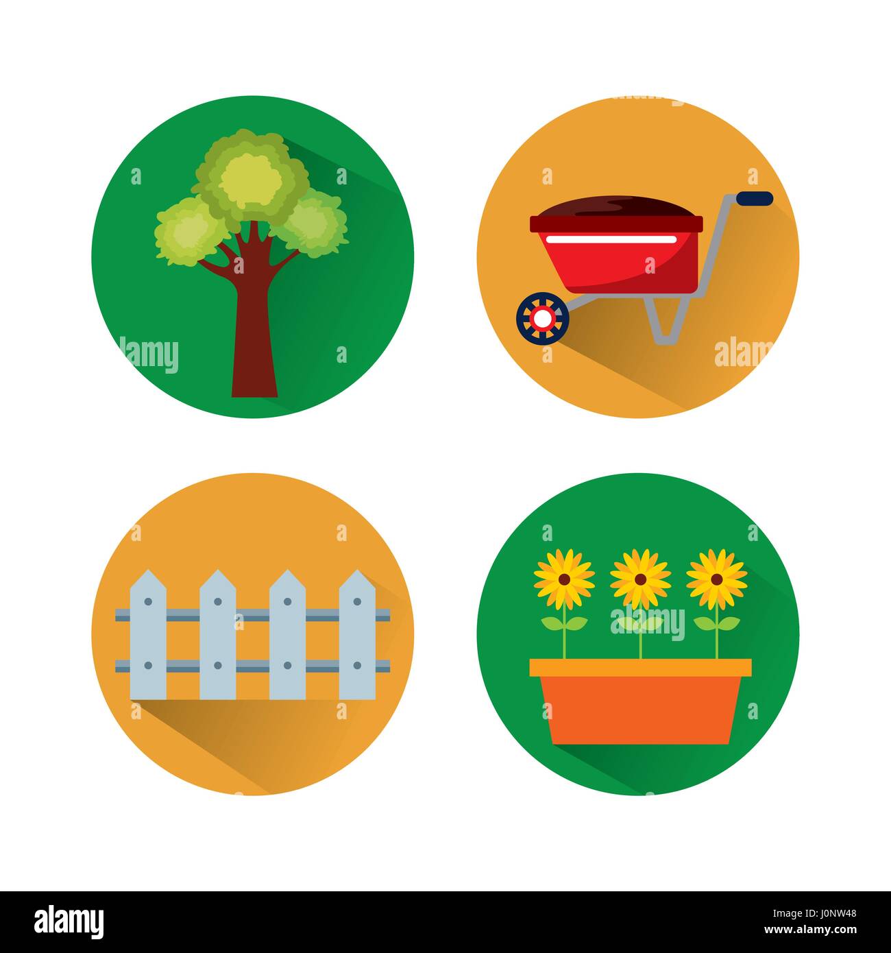 beautiful garden flat icons Stock Vector Image & Art - Alamy