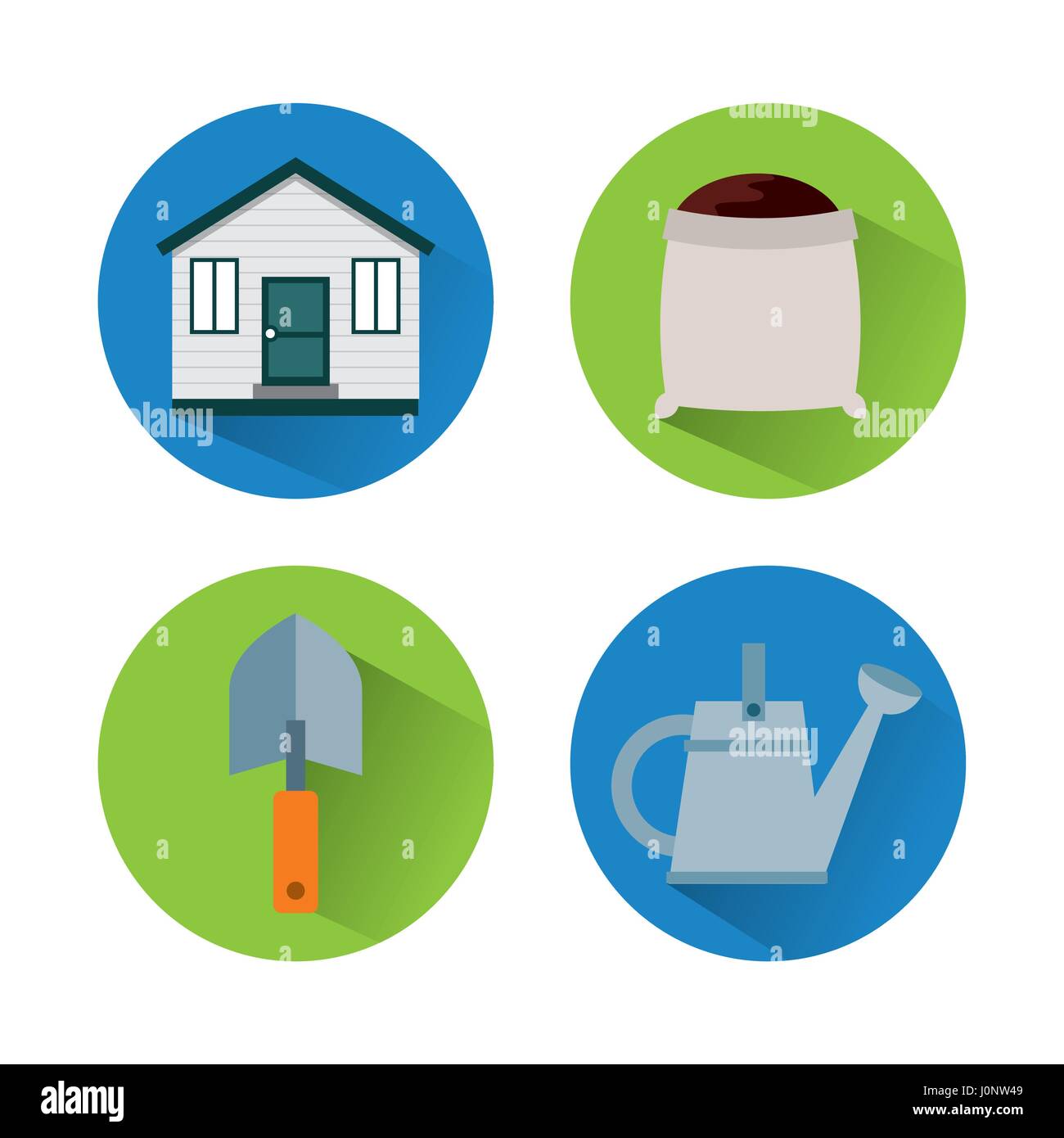 beautiful garden flat icons Stock Vector Image & Art - Alamy