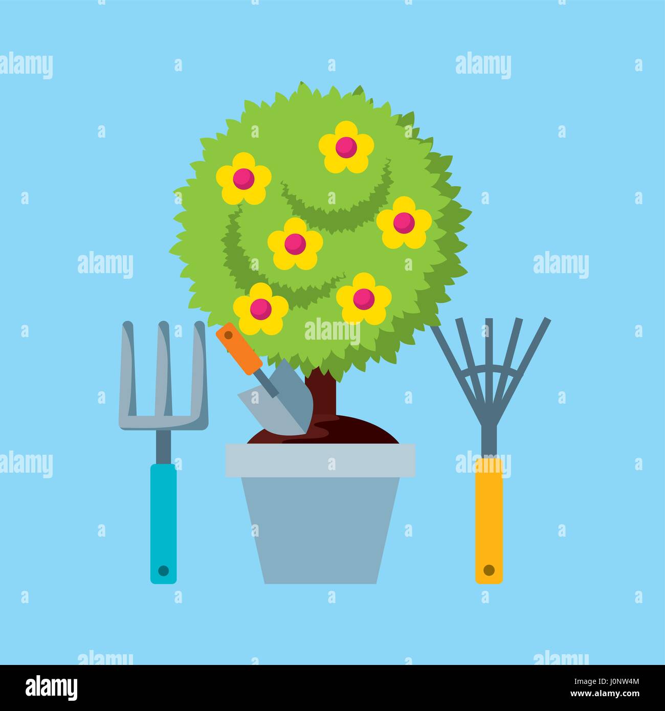 beautiful garden flat icons Stock Vector Image & Art - Alamy