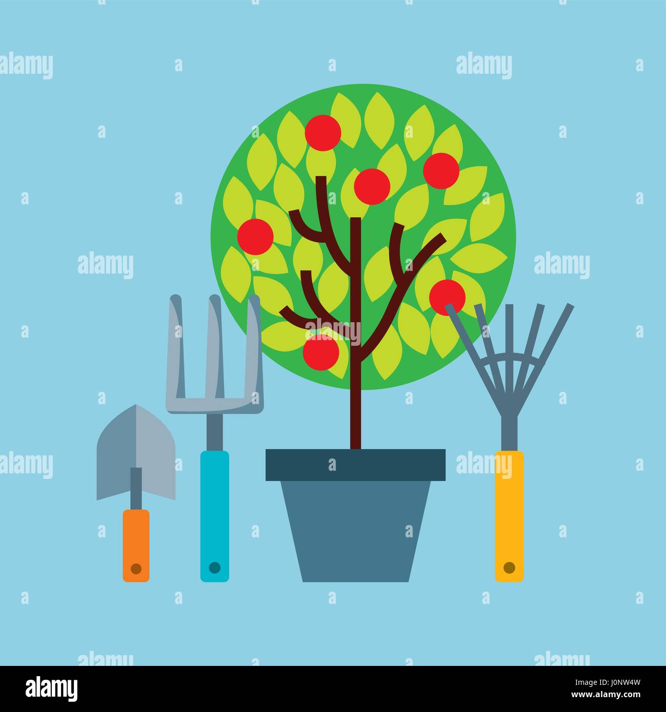 beautiful garden flat icons Stock Vector Image & Art - Alamy