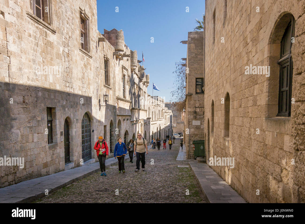 View of a street in the medieval town of Rhodes, Greece Stock Photo - Alamy