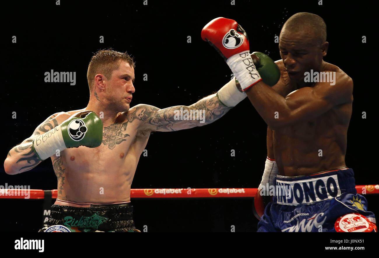 Ricky Burns and Julius Indongo during the WBA, IBF and IBO Super ...