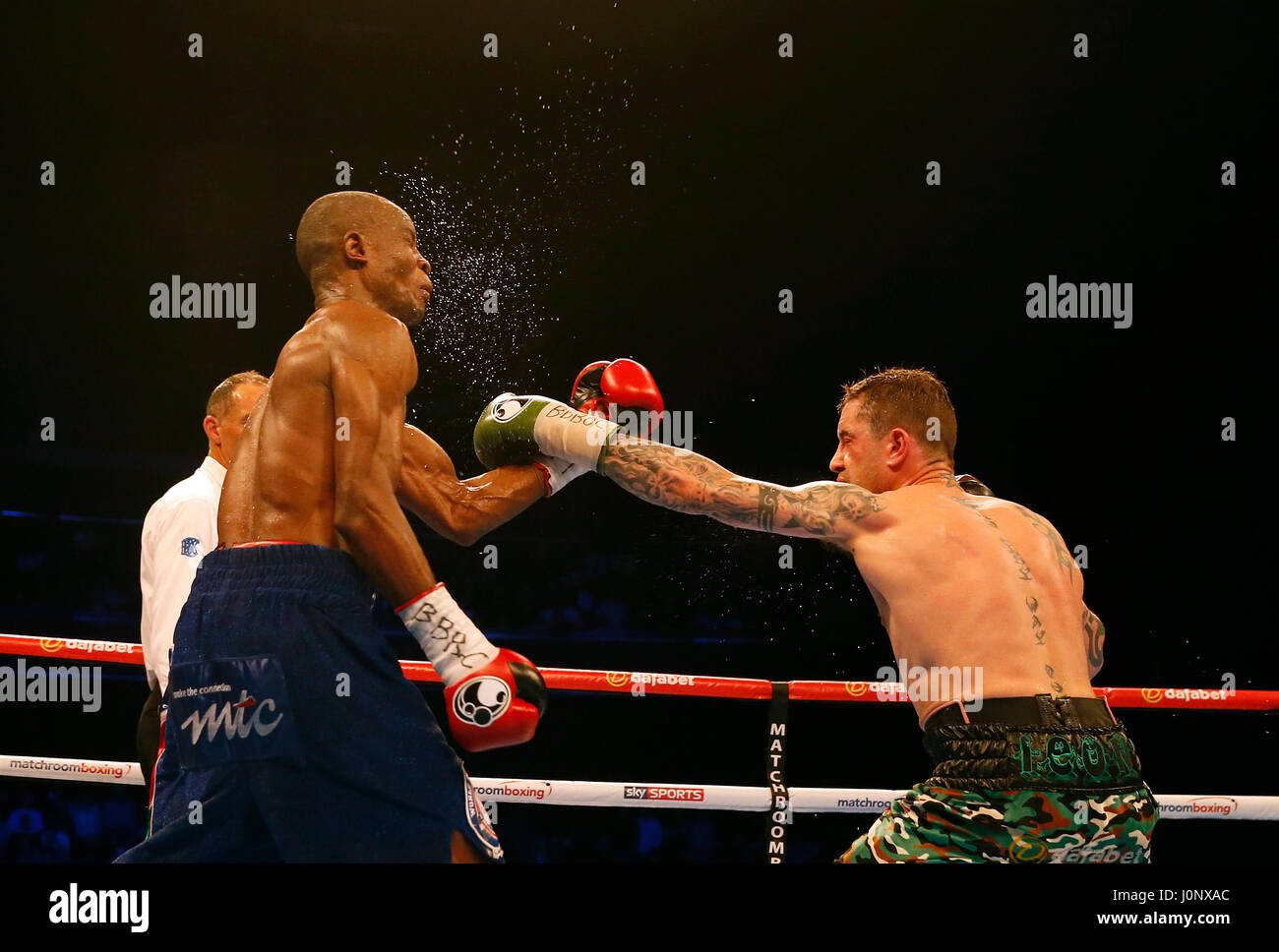 Ricky Burns and Julius Indongo during the WBA, IBF and IBO Super ...