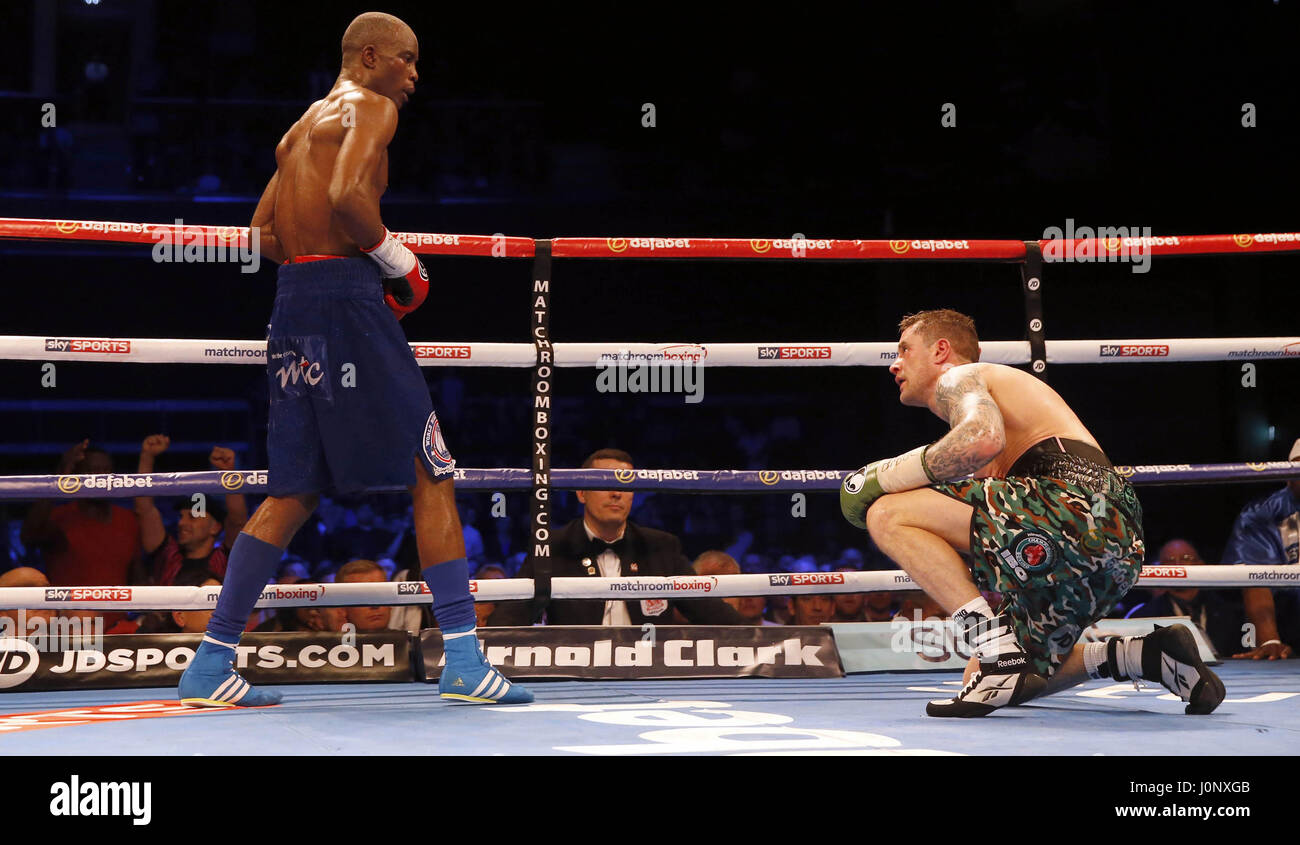 Ricky Burns and Julius Indongo during the WBA, IBF and IBO Super ...