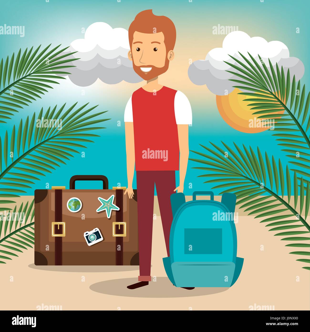 traveler man avatar character Stock Vector Image & Art - Alamy