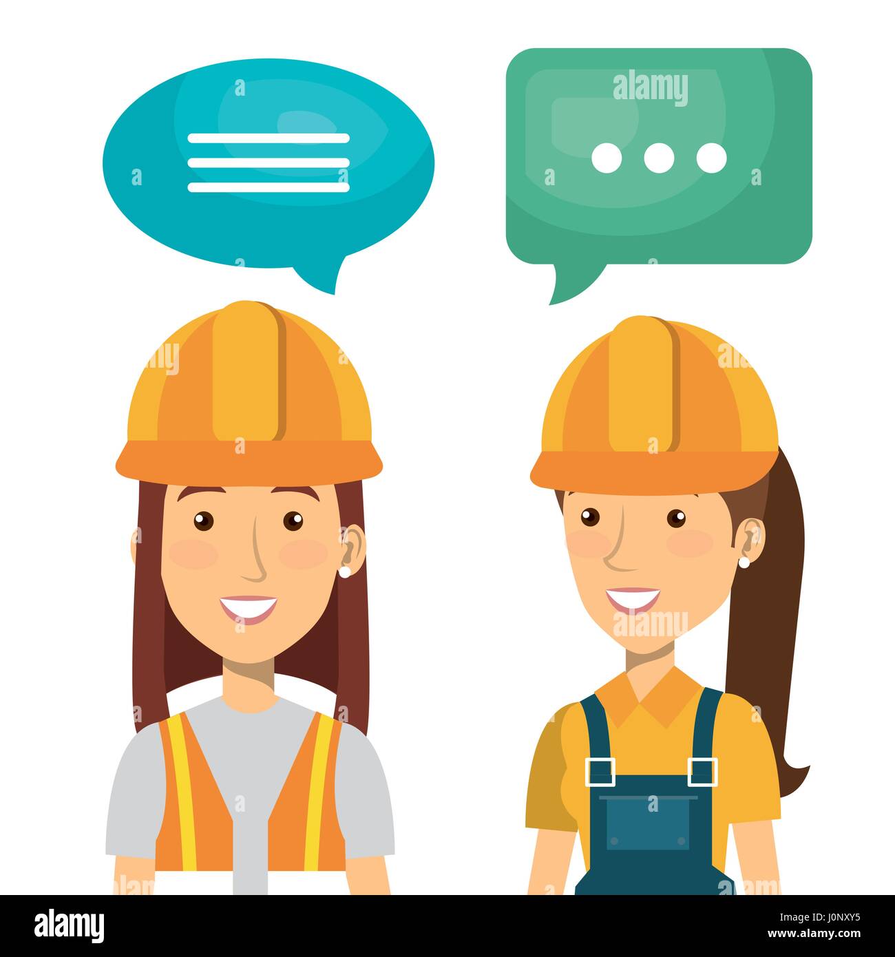professional construction people characters talking Stock Vector Image ...