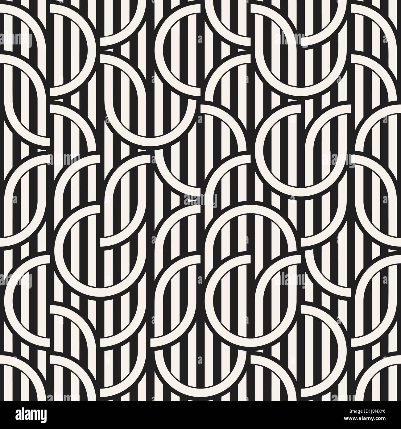 Seamless monochrome waving pattern. Abstract retro stripy background ...