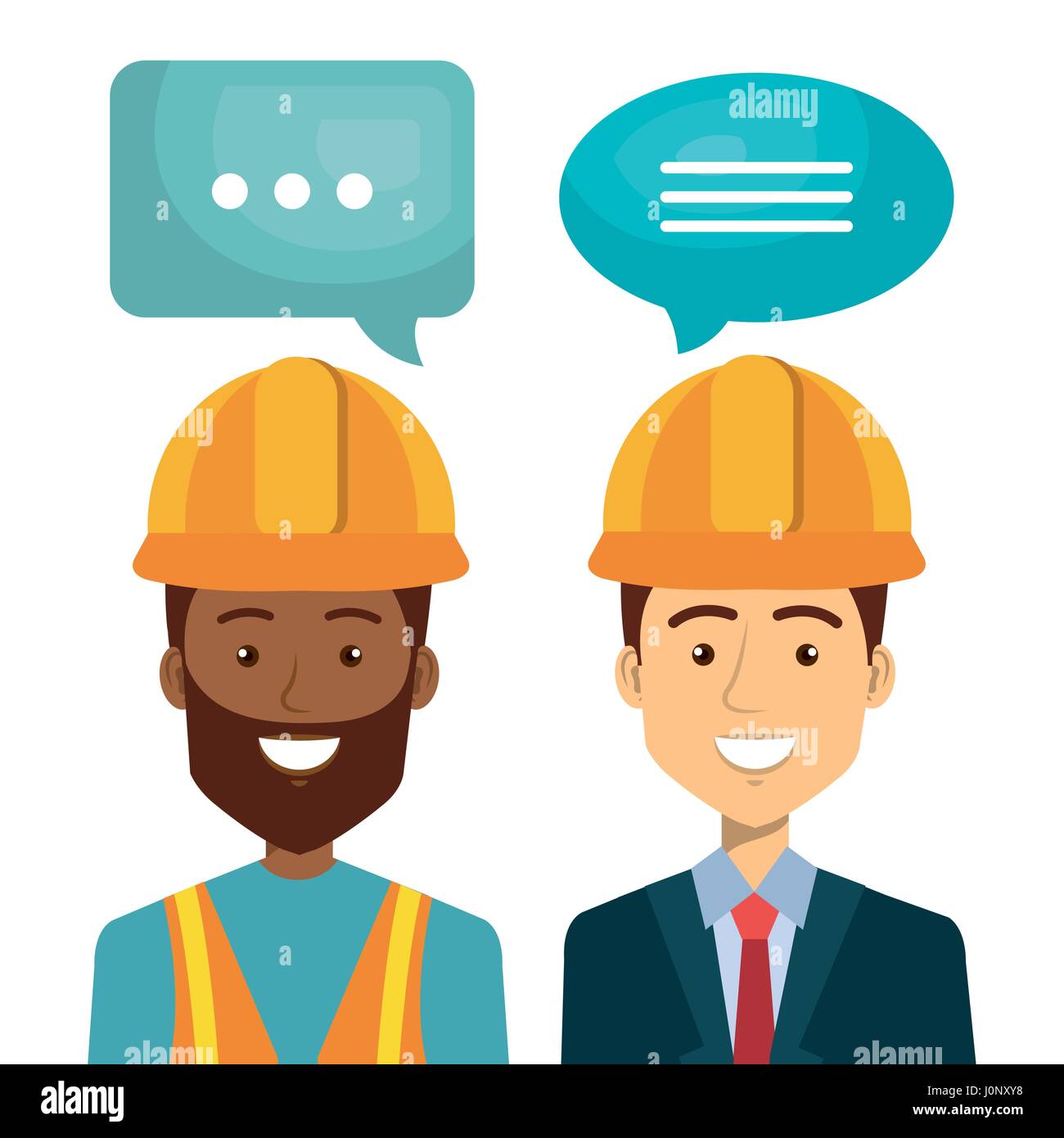 professional construction people characters talking Stock Vector Image ...