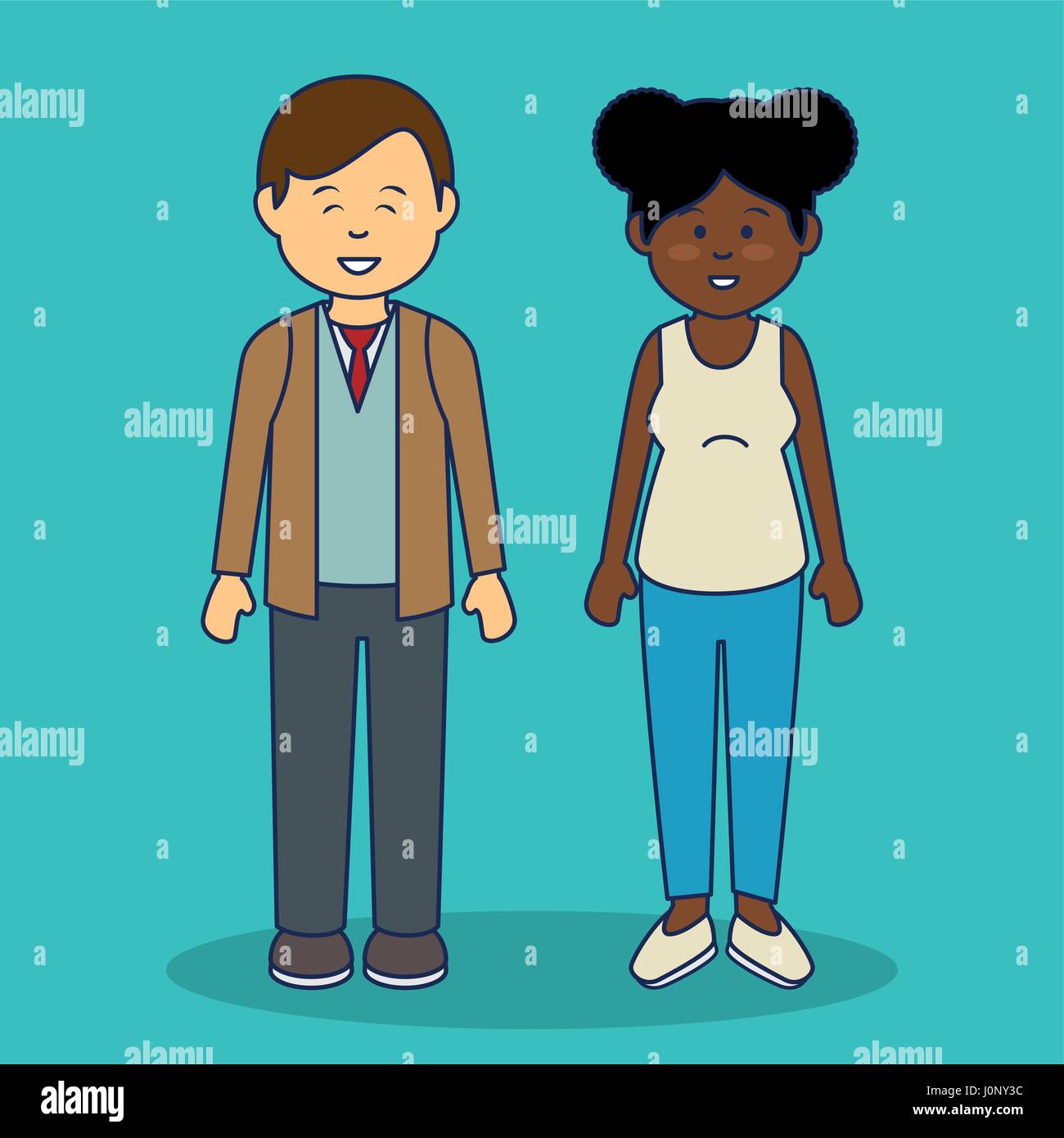 young people ethnicity characters Stock Vector Image & Art - Alamy