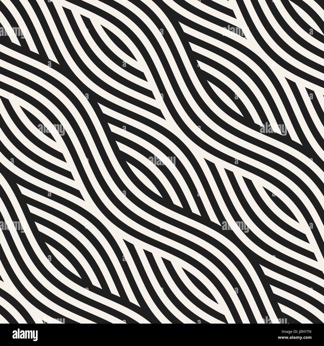 Abstract geometric pattern with wavy lines. Interlacing rounded stripes ...