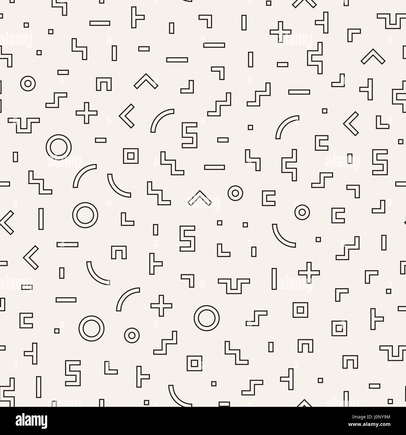 Scattered Geometric Simple Shapes. Inspired by Memphis Style. Abstract ...