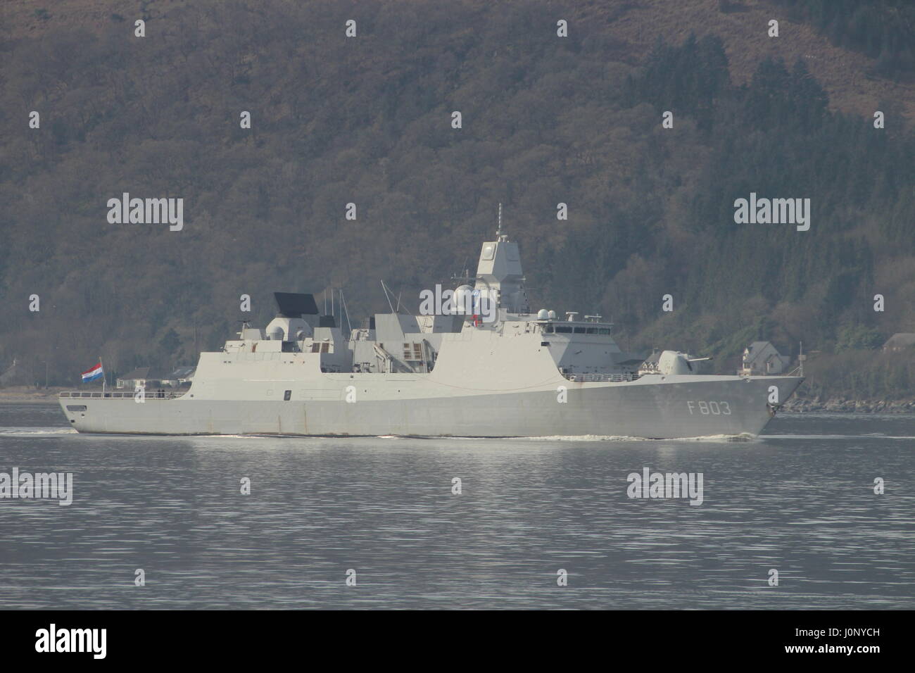 HNLMS Tromp (F803), a De Zeven Provincien-class frigate of the Royal ...